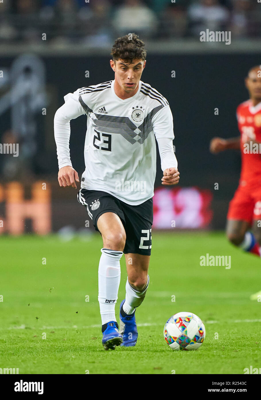 Leipzig, Germany. 15th Nov 2018. Kai HAVERTZ, DFB 23 drives, controls ...