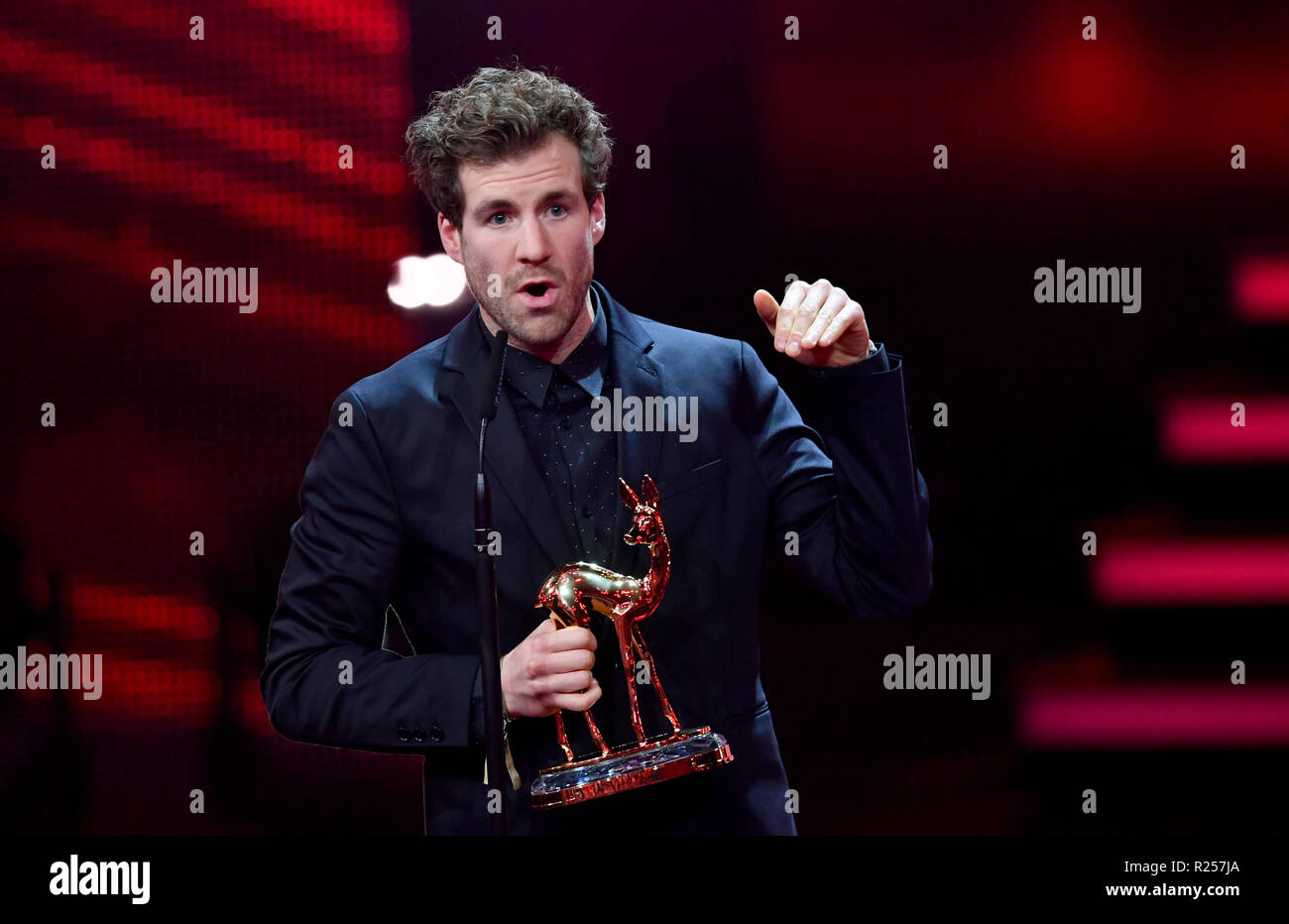 Berlin, Germany. 16th Nov, 2018. Luke Mockridge is delighted about his ...