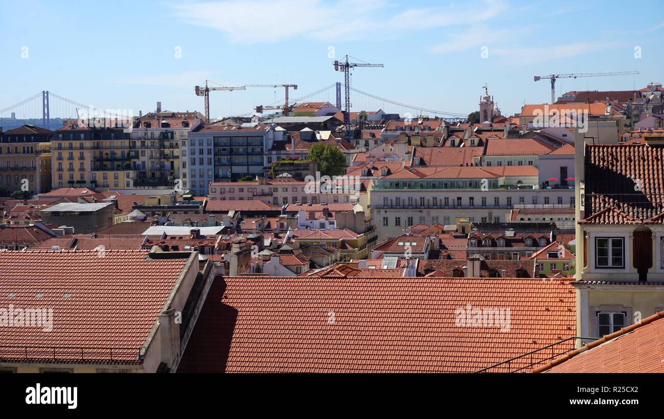 rooftop view over the portuguese city lisbon Stock Photo - Alamy