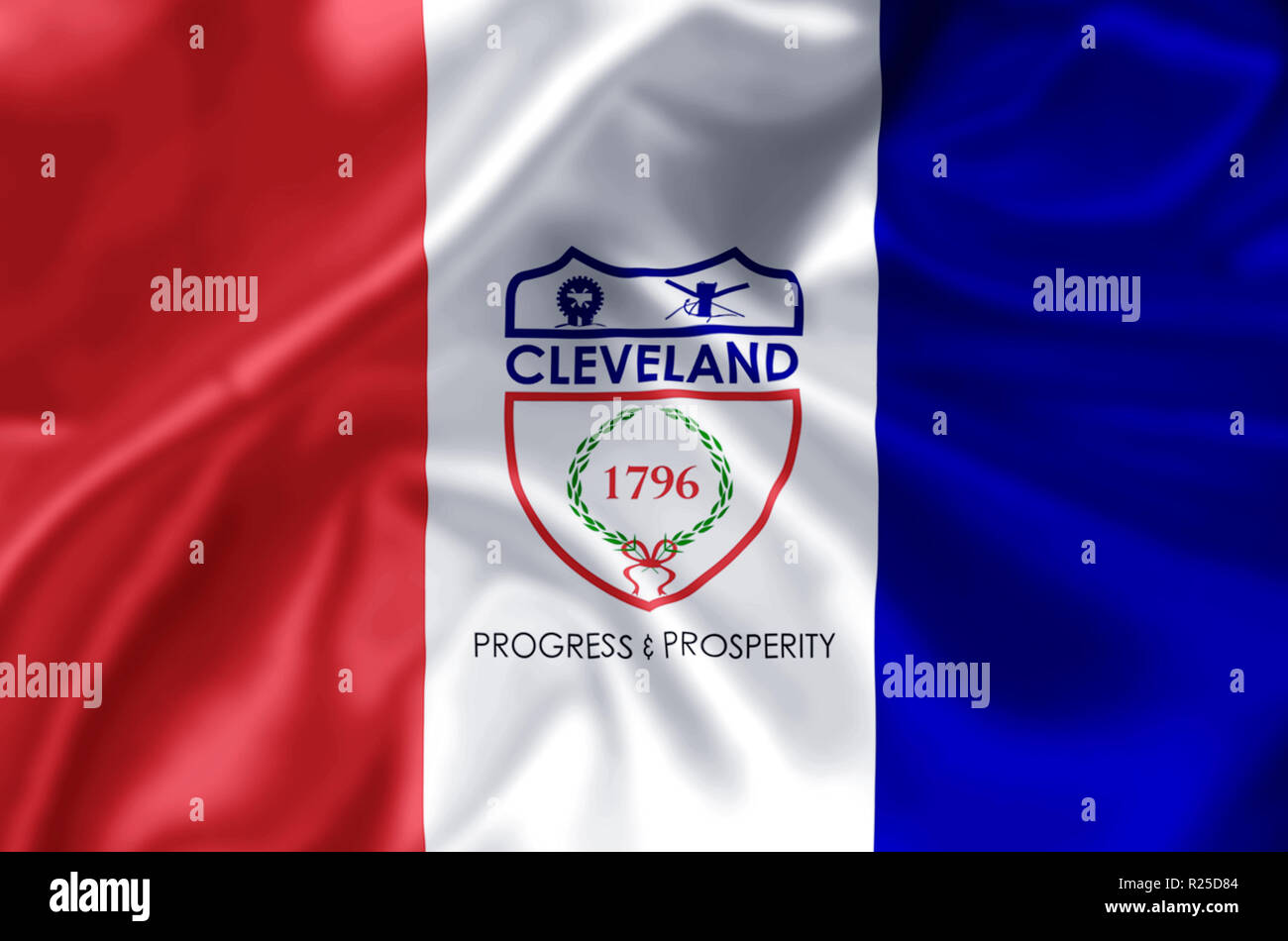 Cleveland waving and closeup flag illustration. Perfect for background ...