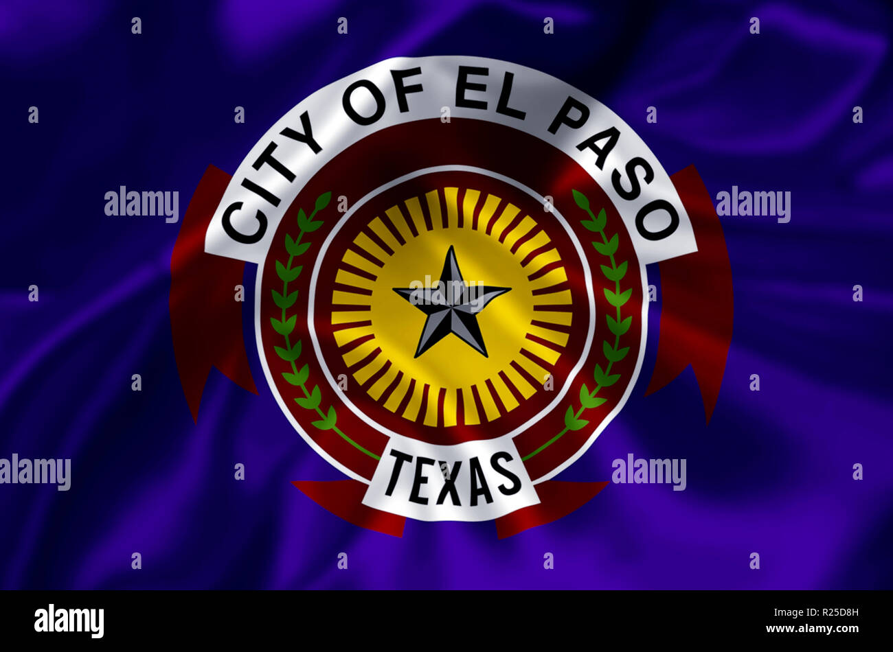 El Paso Texas waving and closeup flag illustration. Perfect for ...