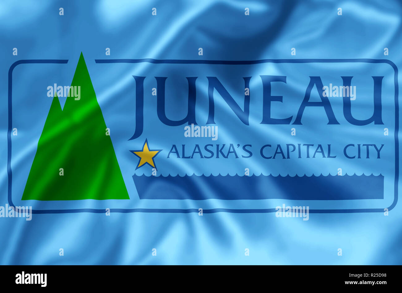 Juneau Alaska waving and closeup flag illustration. Perfect for ...