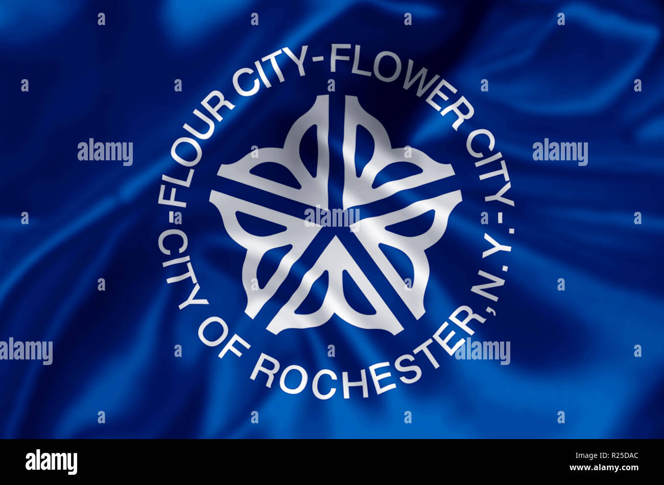 Rochester New York waving and closeup flag illustration. Perfect for ...