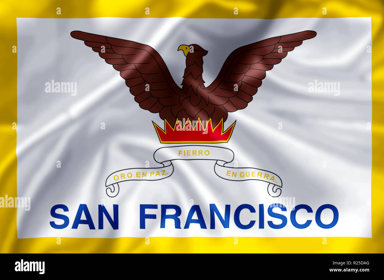 San Francisco waving and closeup flag illustration. Perfect for ...