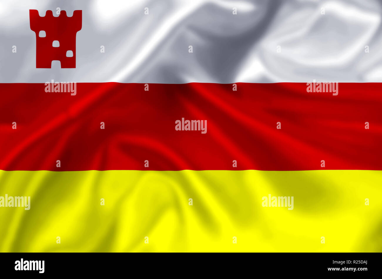 Santa Barbara California waving and closeup flag illustration. Perfect ...
