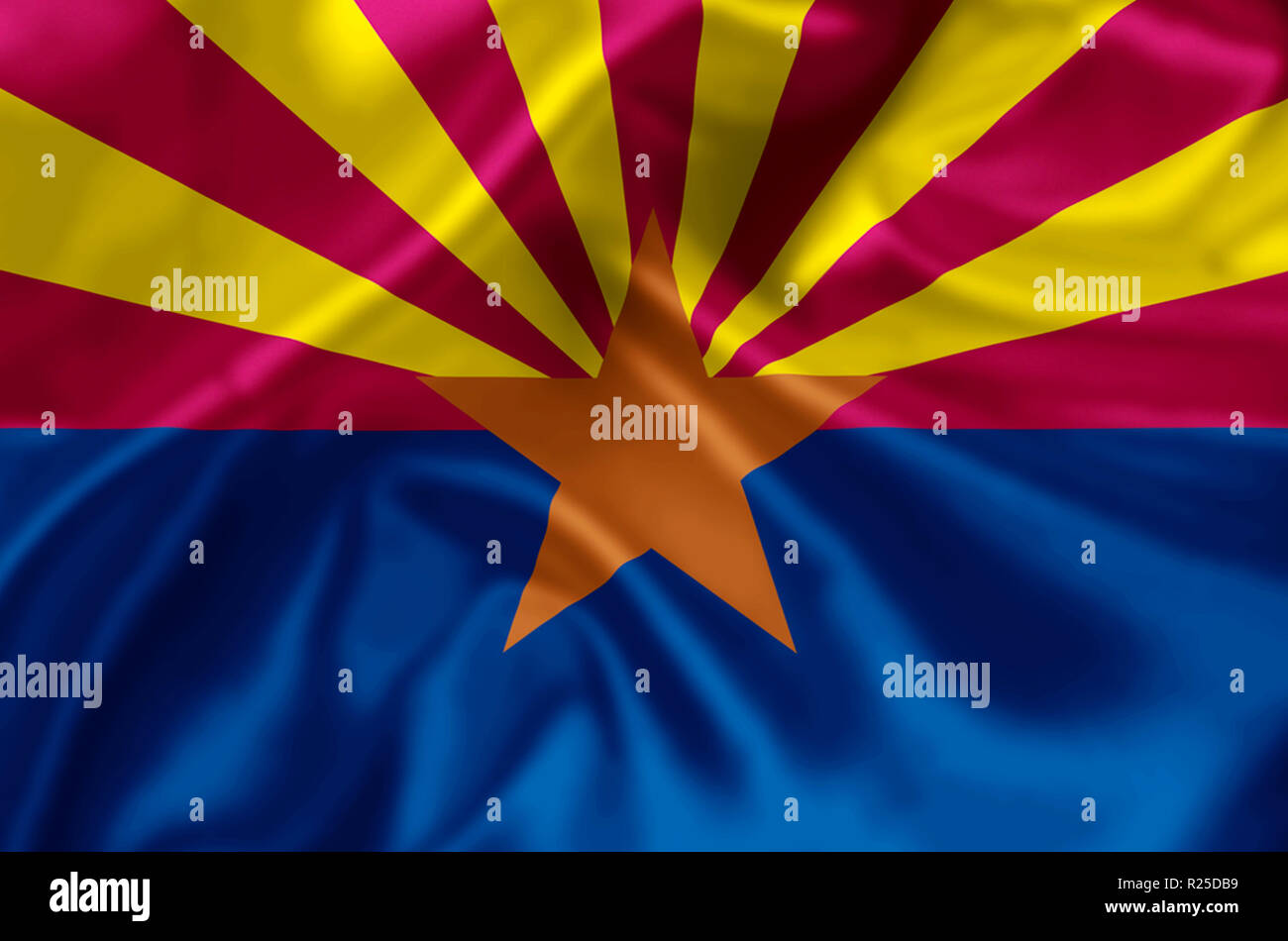 Arizona waving and closeup flag illustration. Perfect for background or ...
