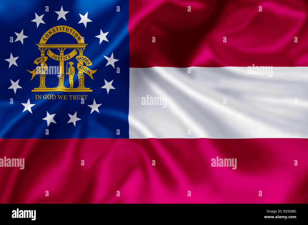 Georgia waving and closeup flag illustration. Perfect for background or ...
