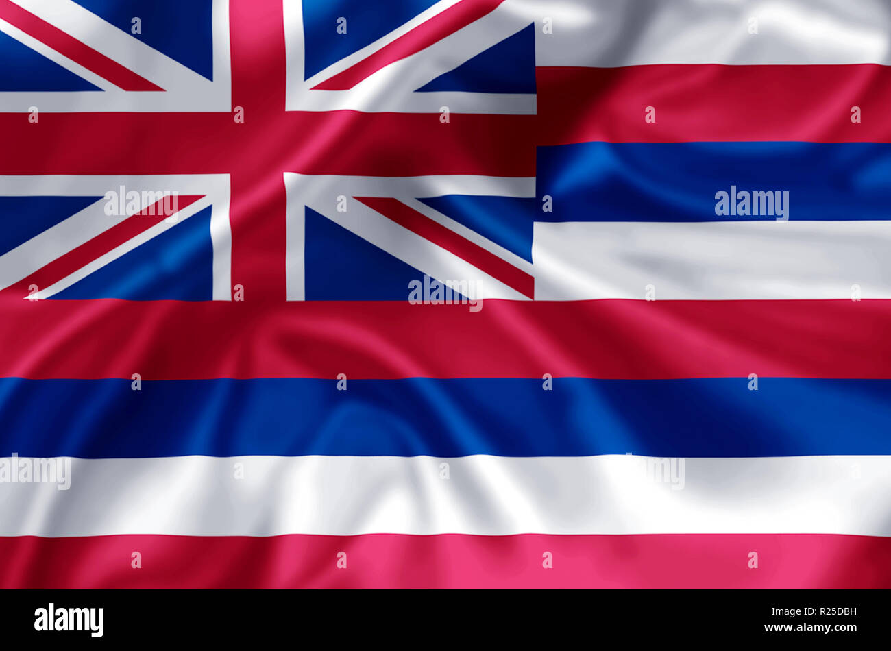 Hawaii waving and closeup flag illustration. Perfect for background or ...