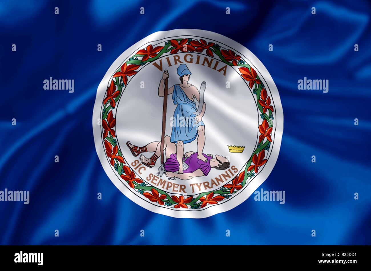 Virginia waving and closeup flag illustration. Perfect for background ...