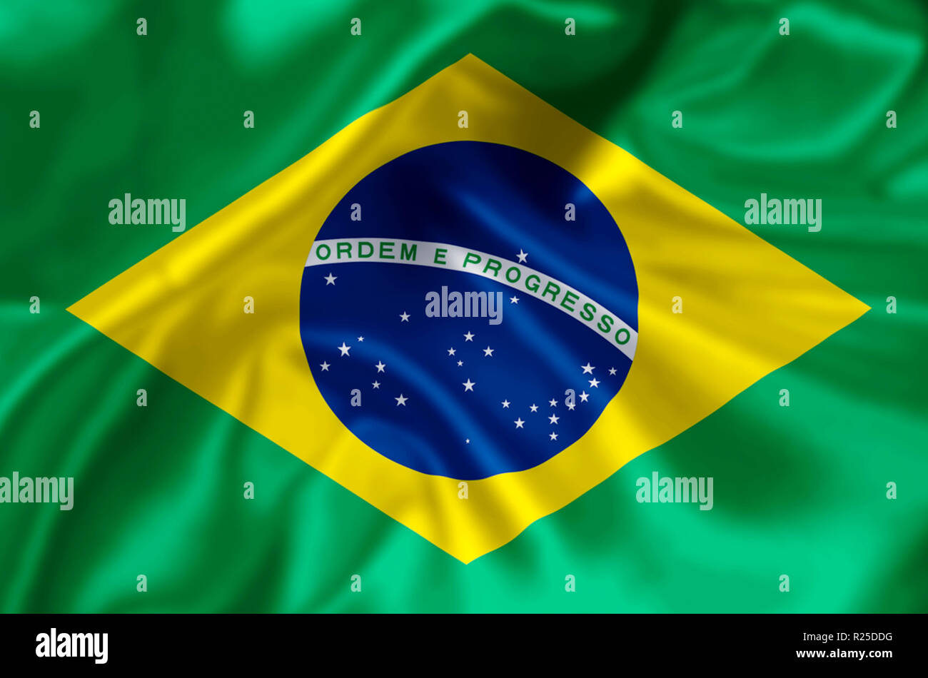 Brazil waving and closeup flag illustration. Perfect for background or ...