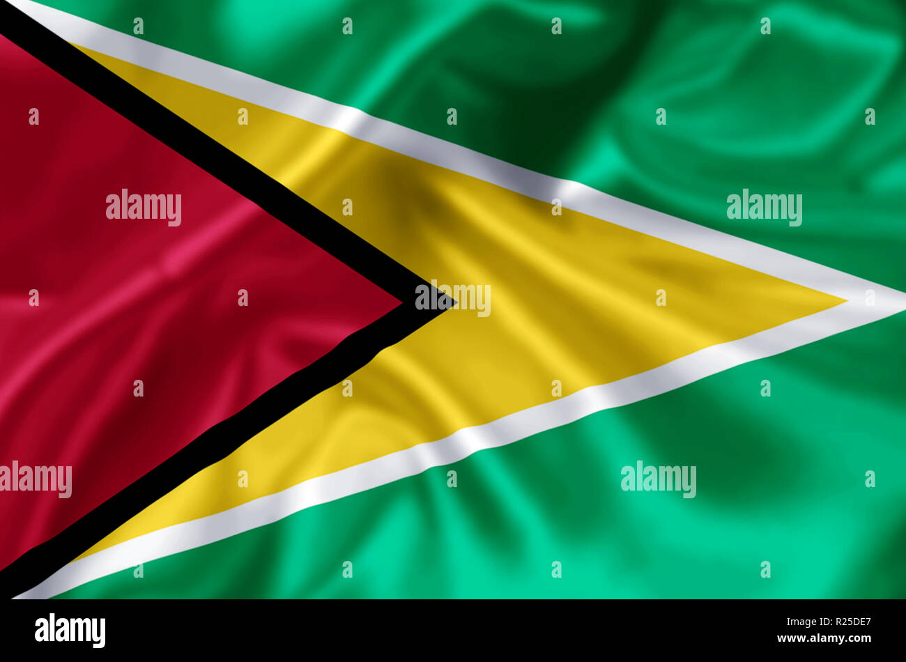 Guyana waving and closeup flag illustration. Perfect for background or texture purposes Stock ...