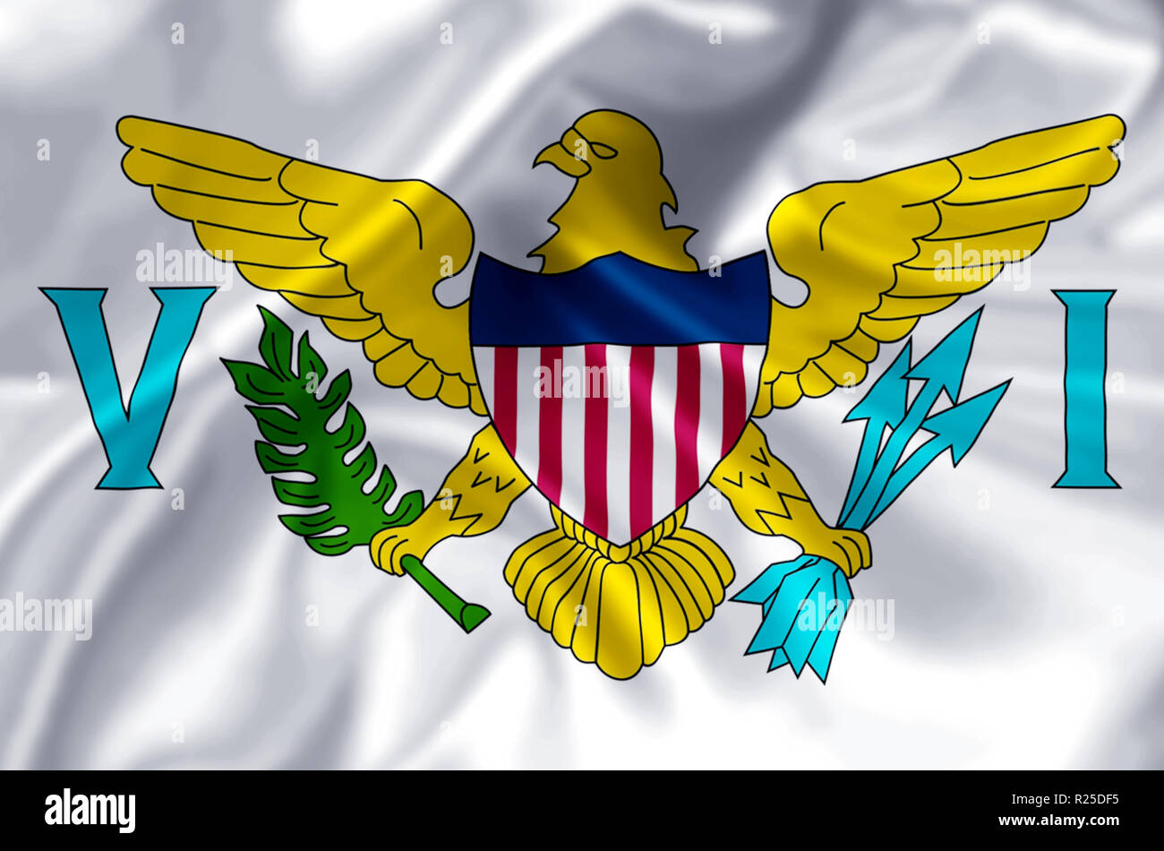 Virgin islands waving and closeup flag illustration. Perfect for ...