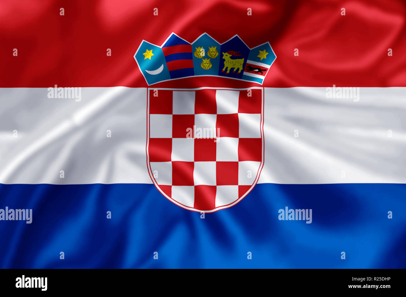 Croatia waving and closeup flag illustration. Perfect for background or ...