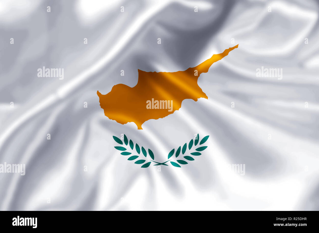 Cyprus waving and closeup flag illustration. Perfect for background or ...