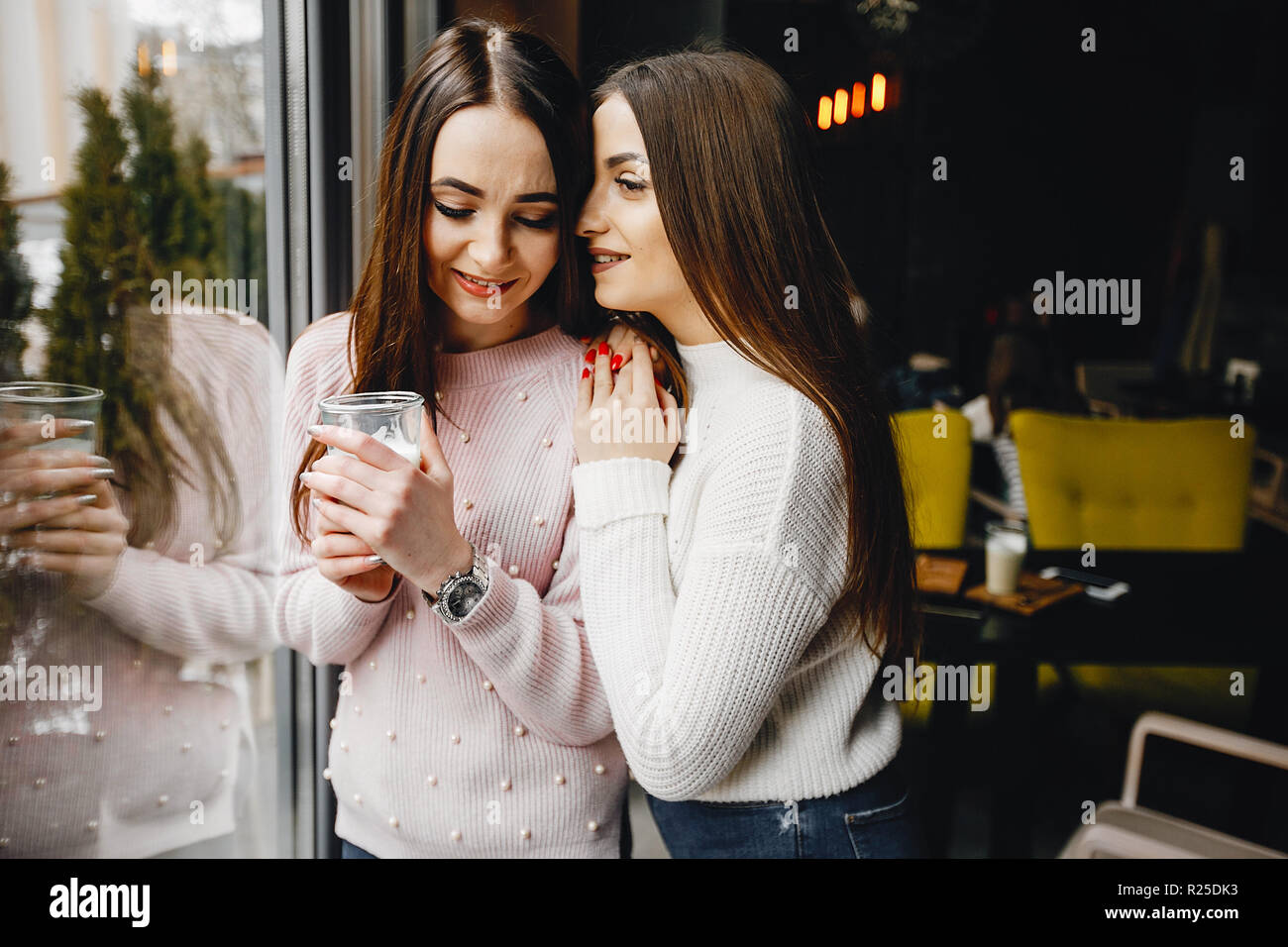 girls in cafe Stock Photo - Alamy