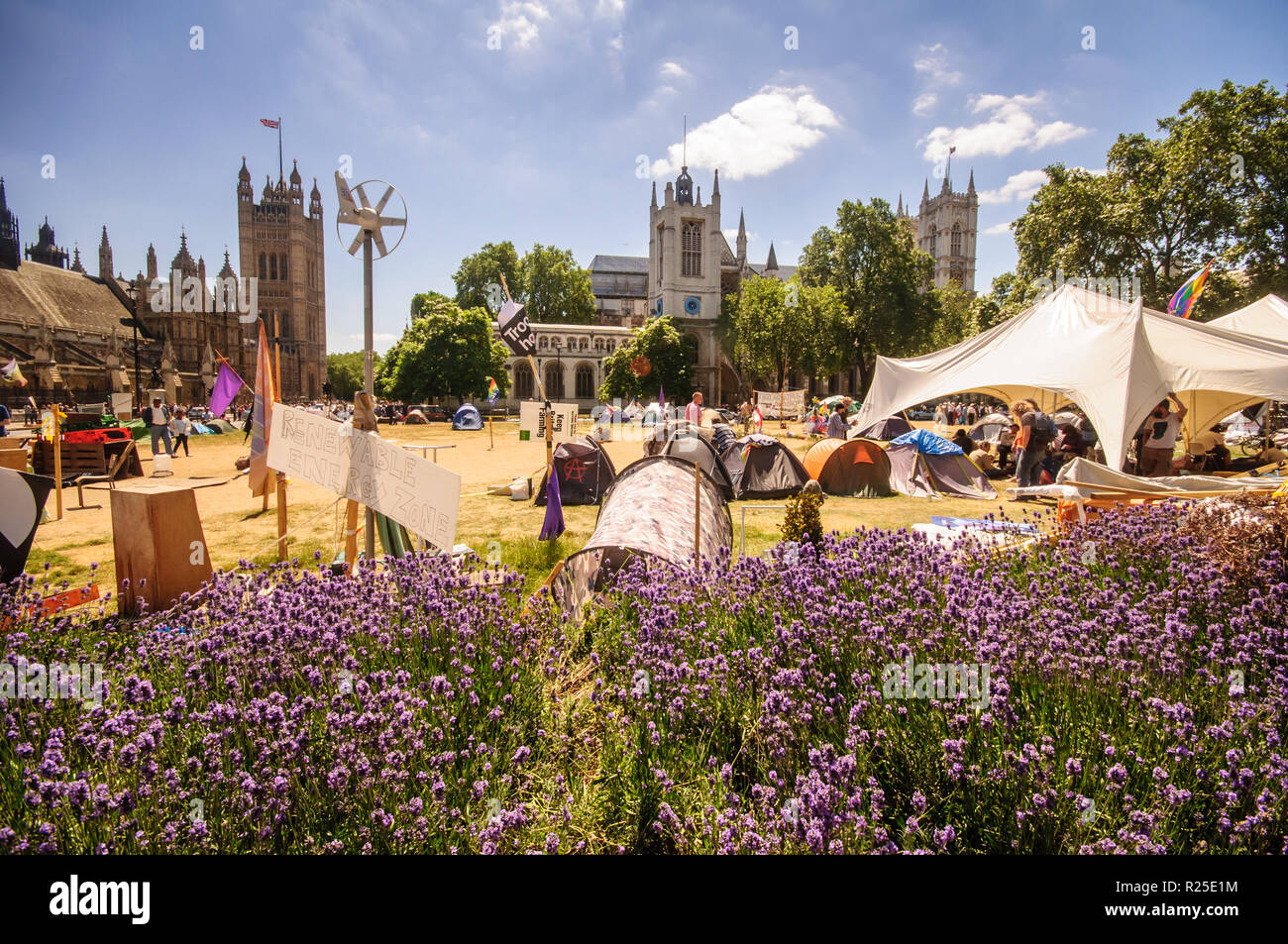 London, England, UK - July 4, 2010: The Democracy Village protest camp ...