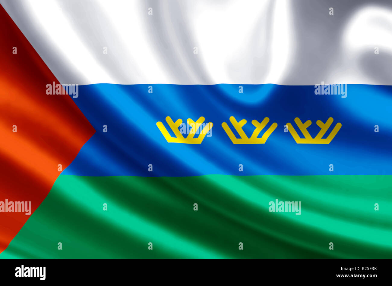 Tyumen waving and closeup flag illustration. Perfect for background or ...
