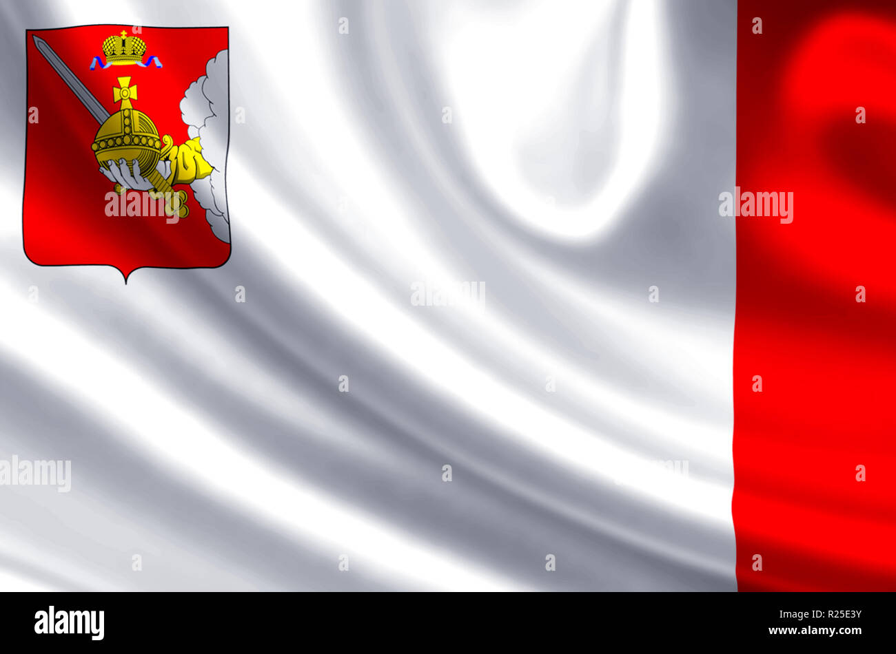 Vologda waving and closeup flag illustration. Perfect for background or ...