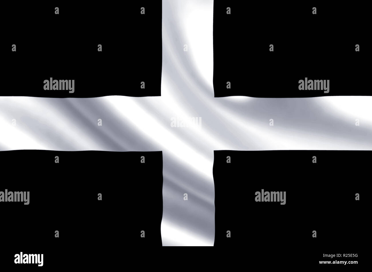Cornwall waving and closeup flag illustration. Perfect for background ...