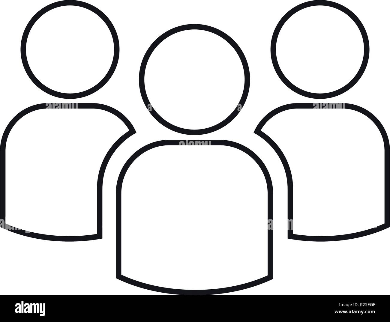 Icon of group of three people. Simple vector illustration. Isolated on ...