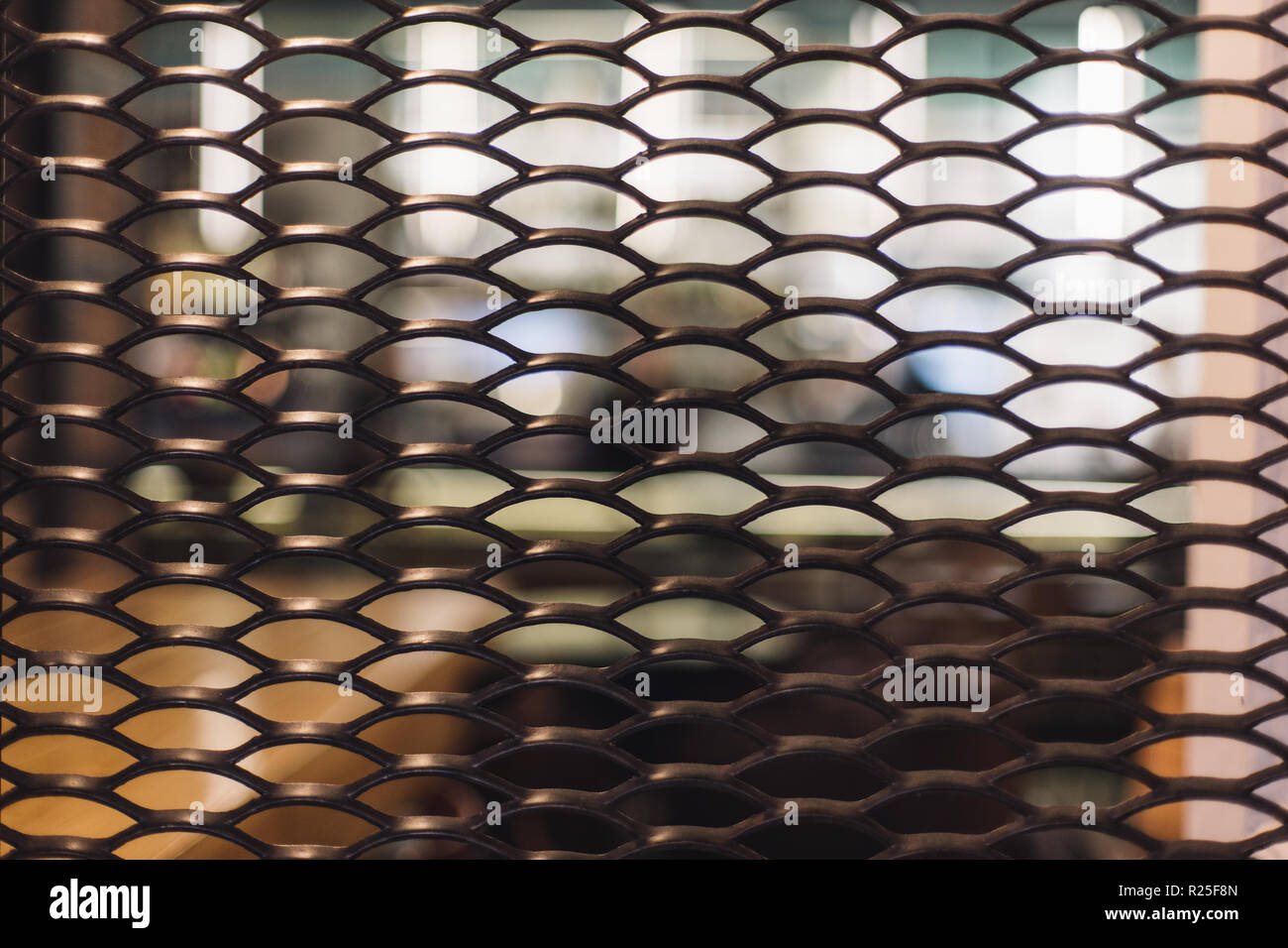 Minimalism interior grid in restaurant interior Stock Photo - Alamy
