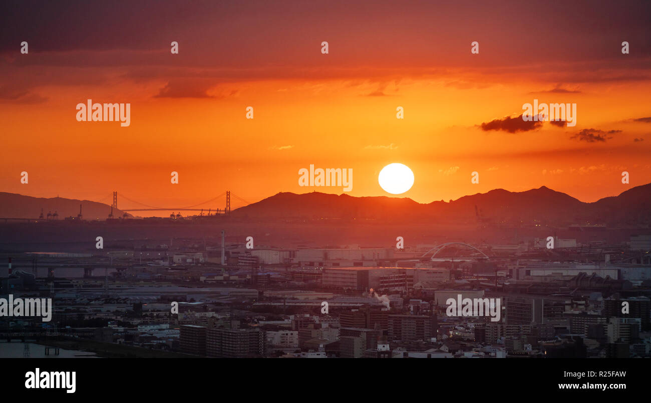 Aerial view osaka japan sunset hi-res stock photography and images - Alamy