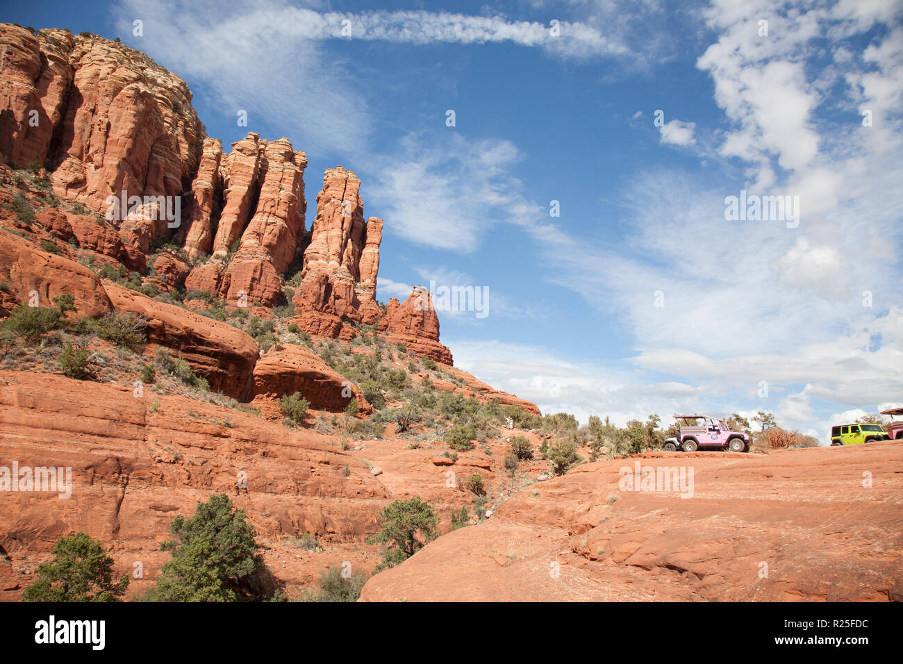 Sedona, Arizona, United States - OCTOBER 21, 2018: Customized vehicles ...