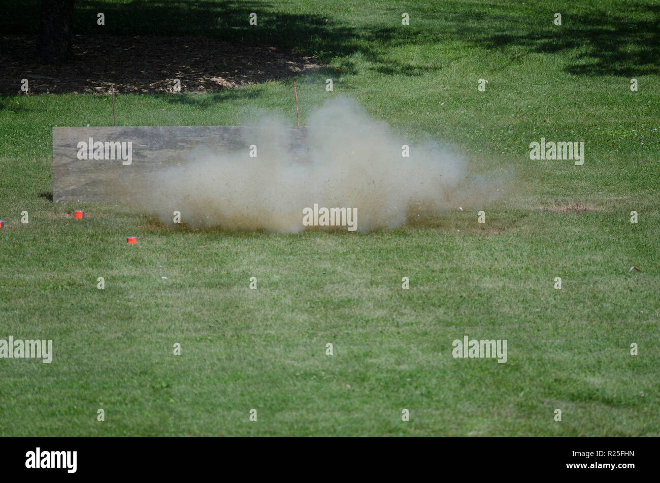 Target practice shooting tannerite and showing explosion Stock Photo ...