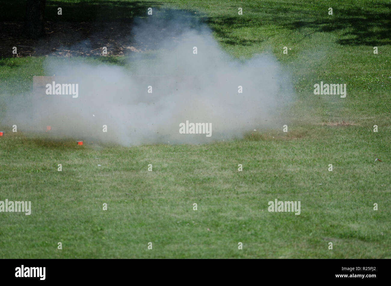Target practice shooting tannerite and showing explosion Stock Photo ...