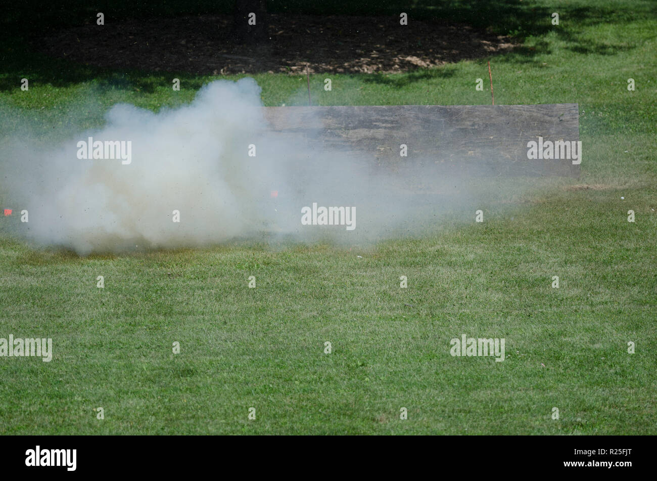 Target practice shooting tannerite and showing explosion Stock Photo ...