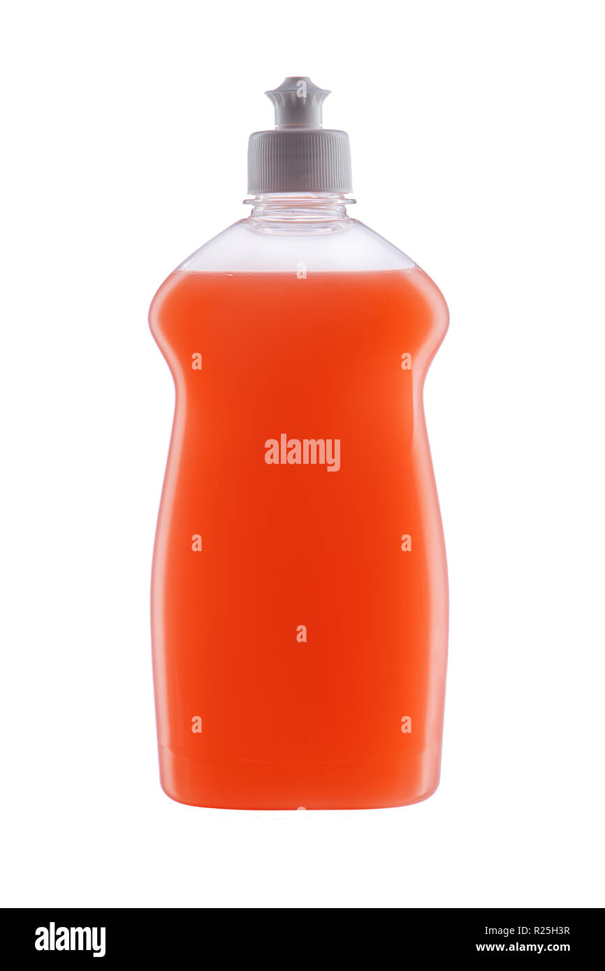 House cleaning product, dishwashing liquid soap isolated on white ...