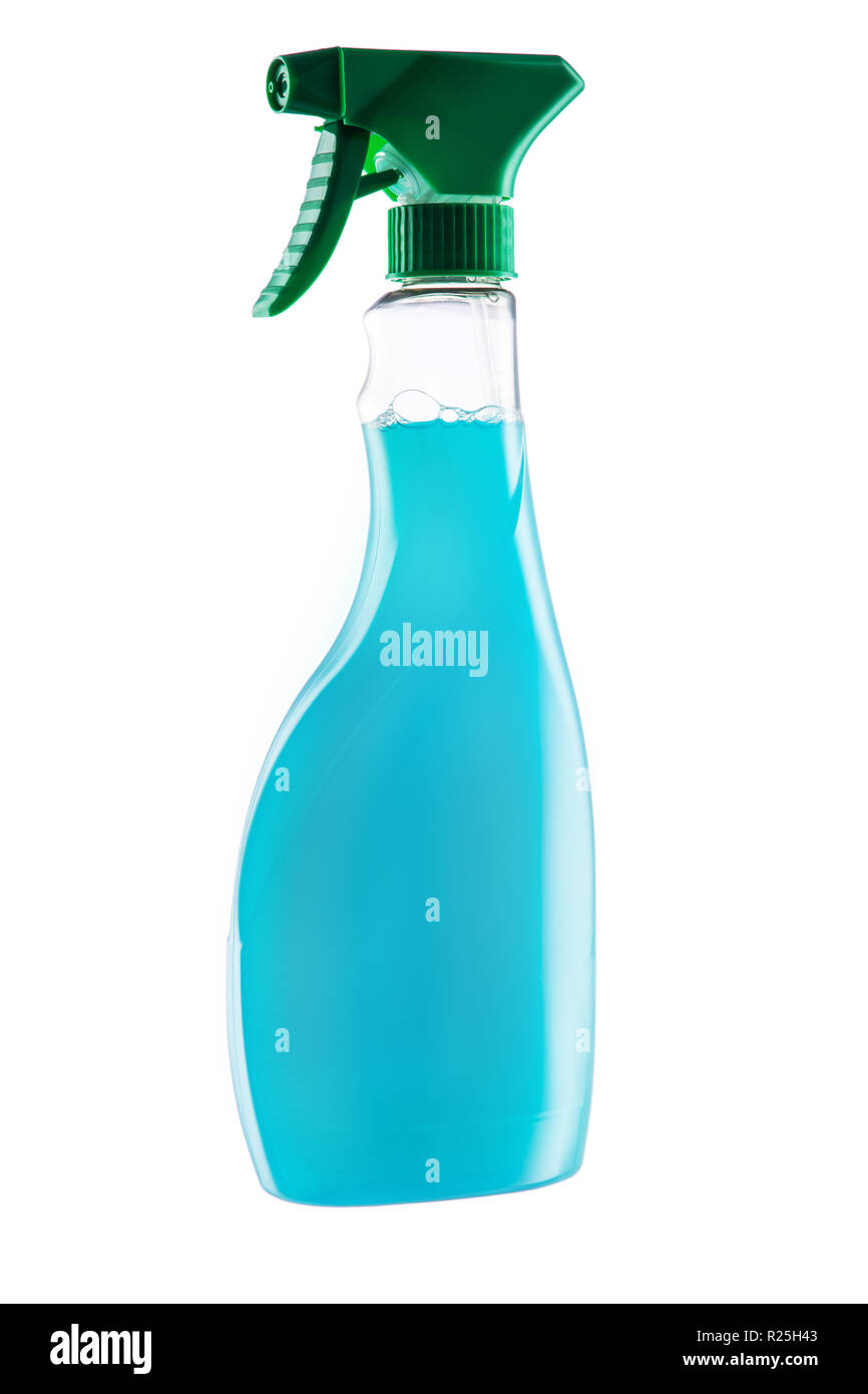 House cleaning spray product. Plastic bottle with detergent isolated on ...