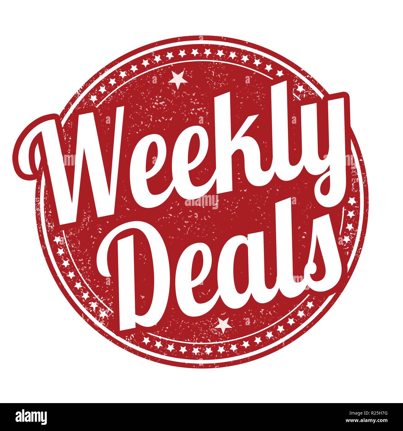 Weekly deals sign or stamp on white background, vector illustration ...
