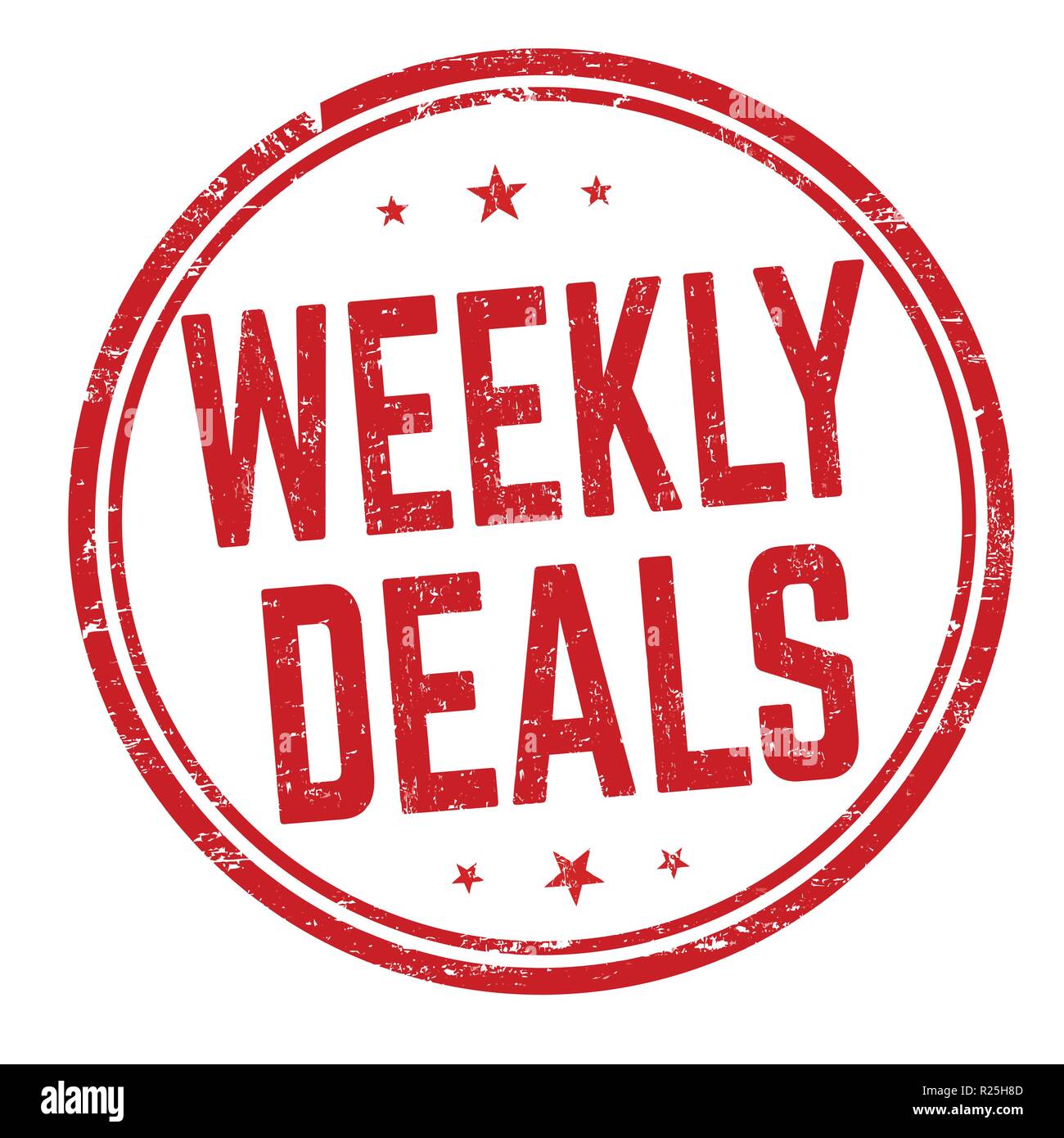 Weekly deals sign or stamp on white background, vector illustration ...