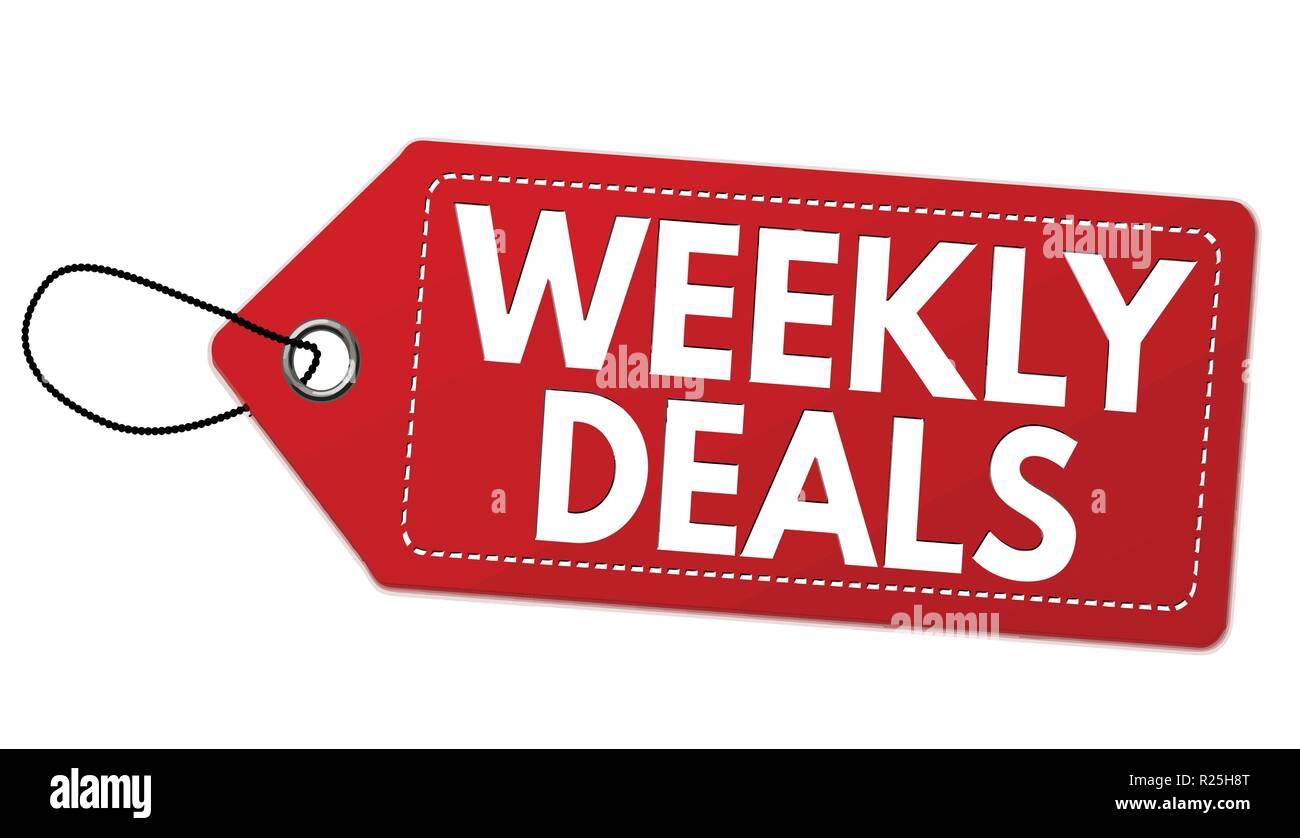Weekly deals label or price tag on white background, vector ...
