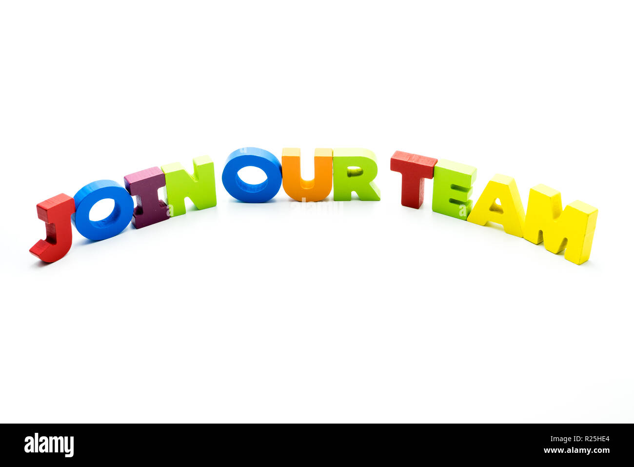 Join Our Team text written with colourful wooden letters, isolated over ...