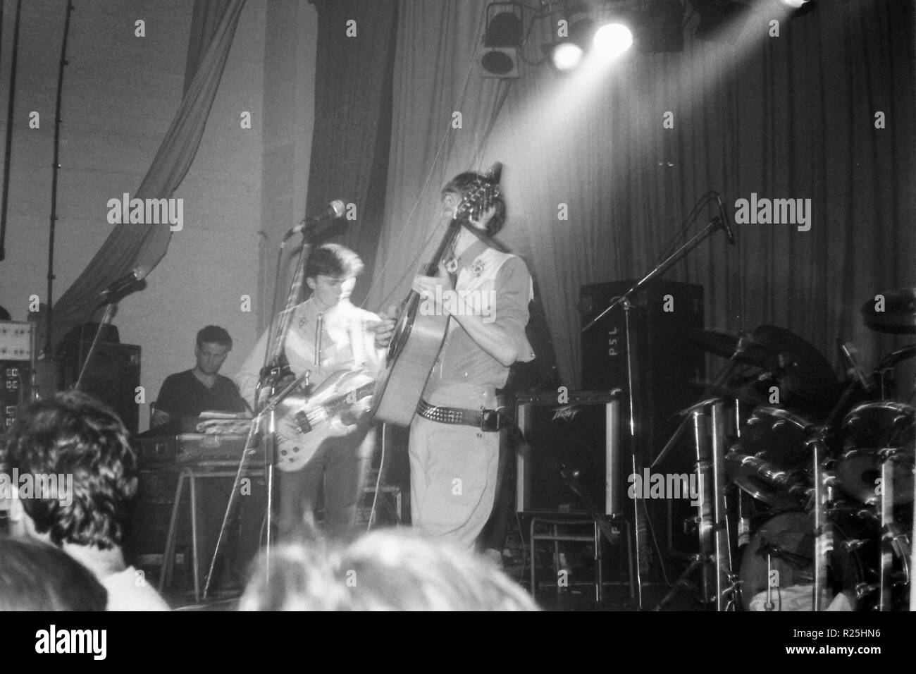 Aztec Camera Live at James Byrom Hall Liverpool circa 1983 Stock Photo ...