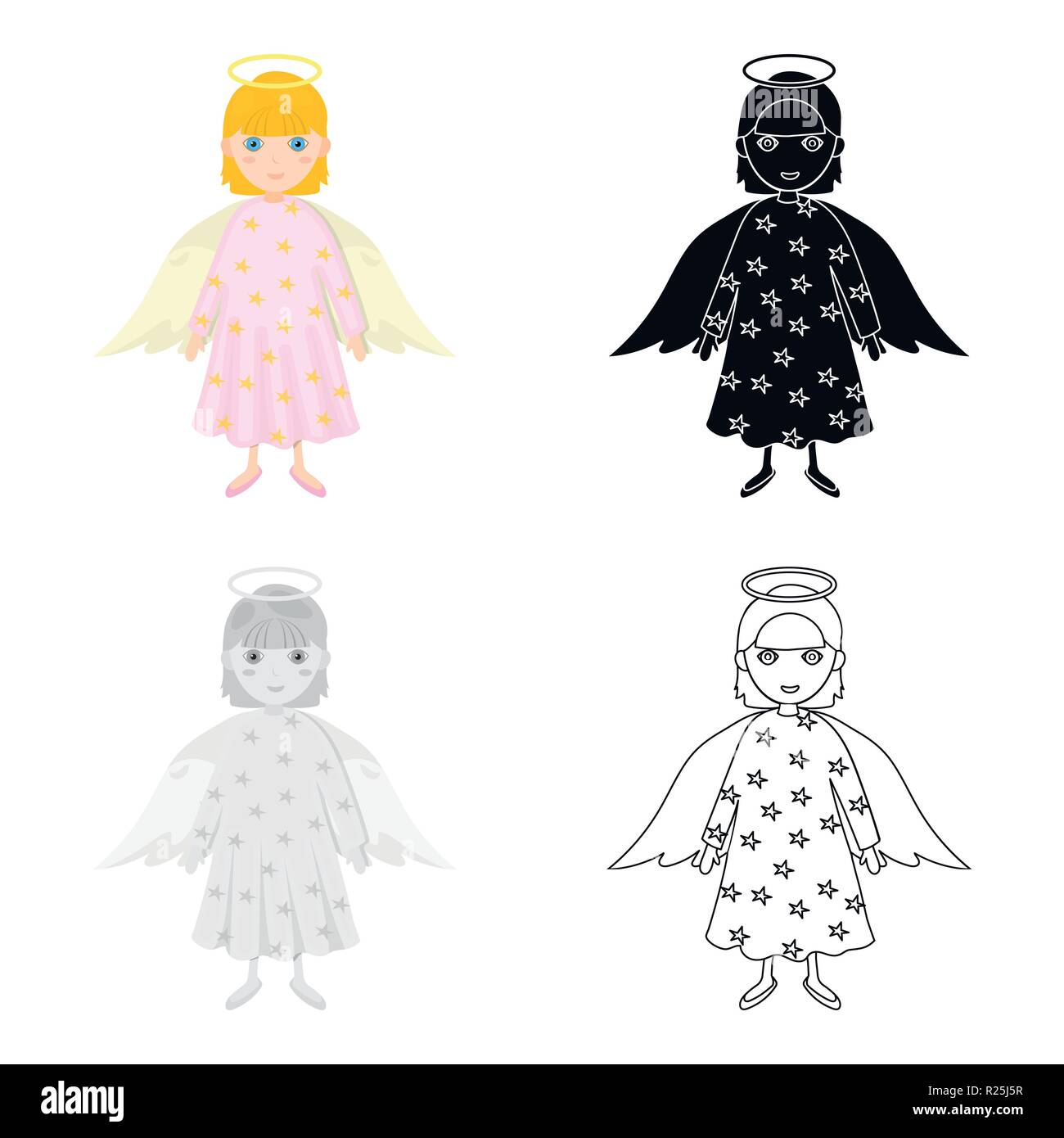 Guardian angel single icon in cartoon,black,flat,monochrome style for ...