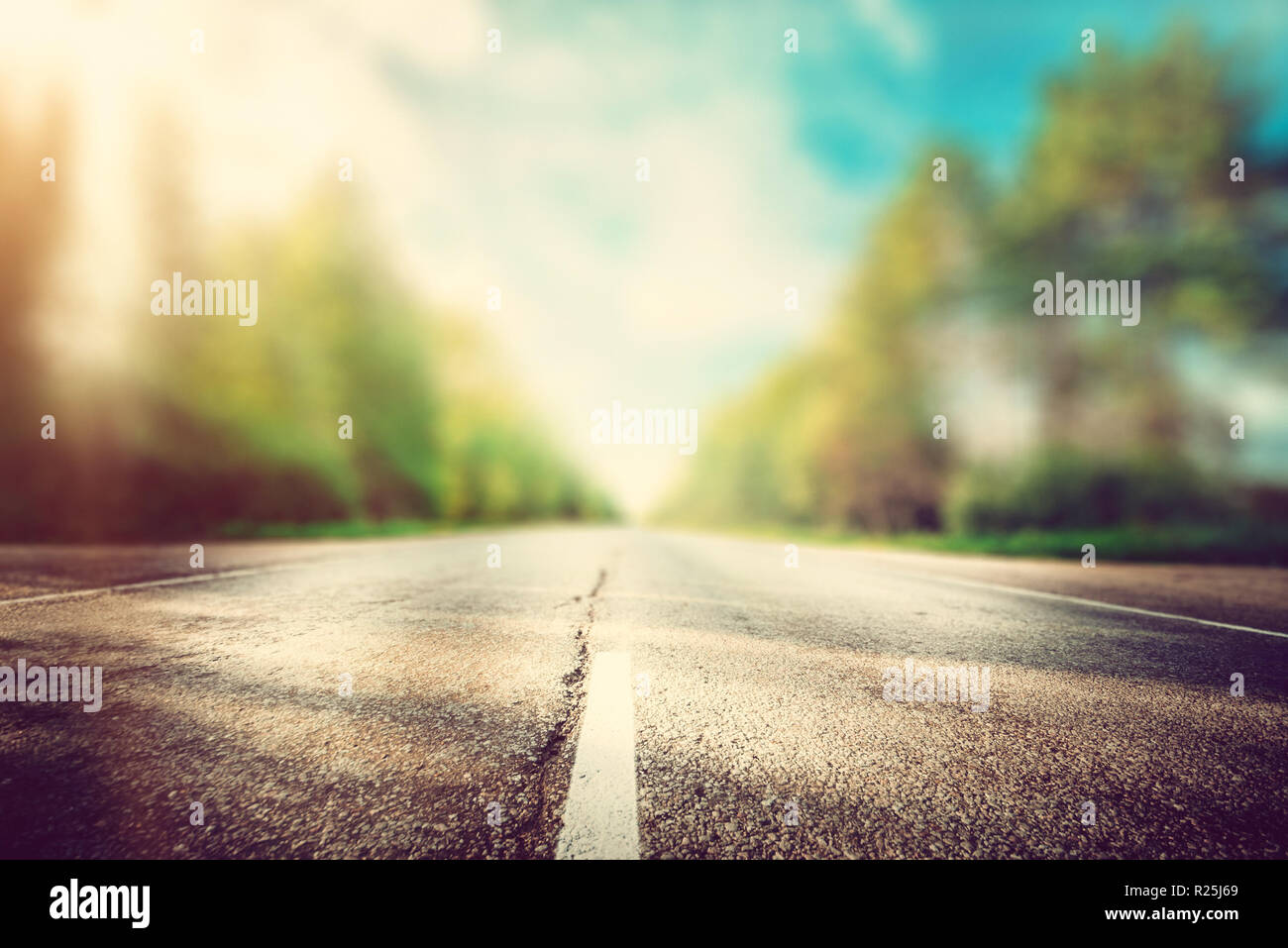 Summer road background Stock Photo - Alamy