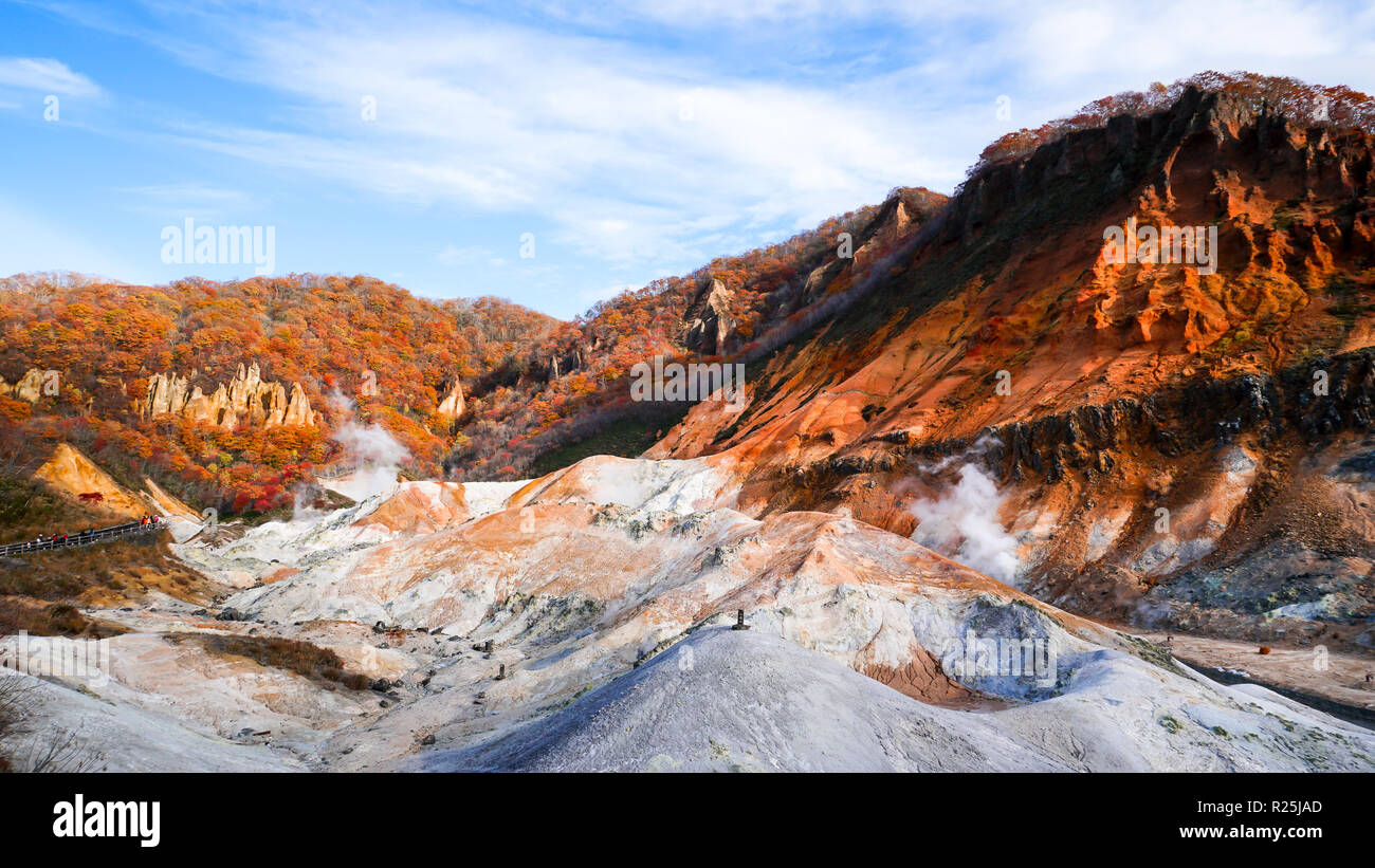 Autumn season at noboribetsu volcano in Hokkaido Japan Stock Photo - Alamy