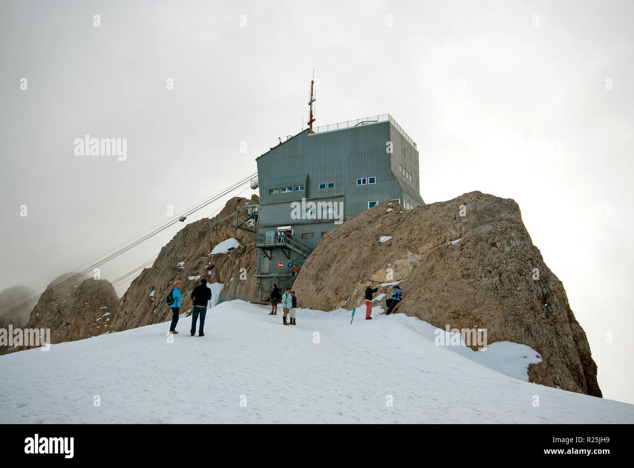 Marmolada glacier, Punta Rocca cable car station and refuge (mt 3265 ...