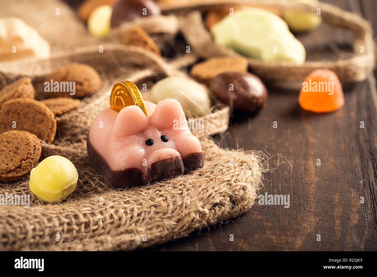 Dutch holiday 'Sinterklaas' greeting card with marzipan pig and ...