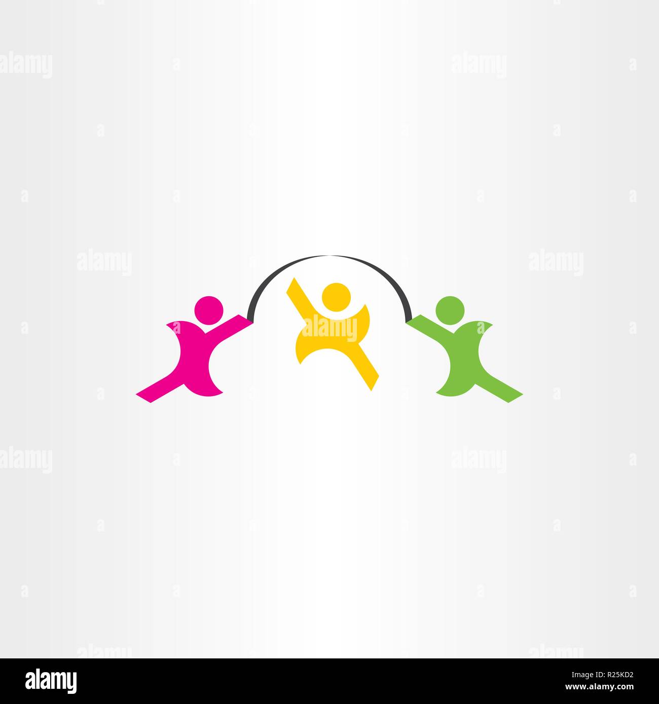 kids play jumping rope vector Stock Vector Image & Art - Alamy