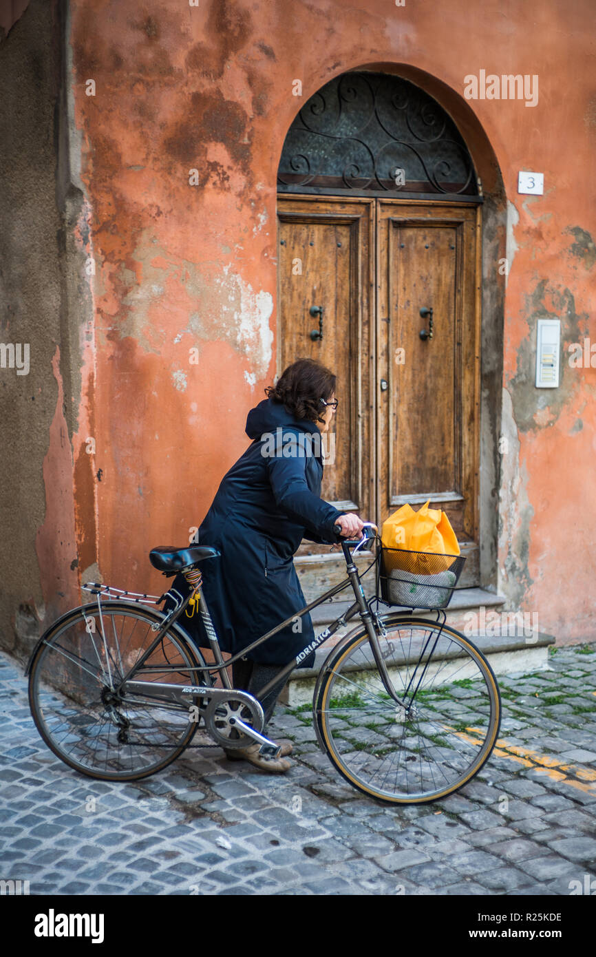 Local people in the street of Urbania, Italy, Europe Stock Photo - Alamy