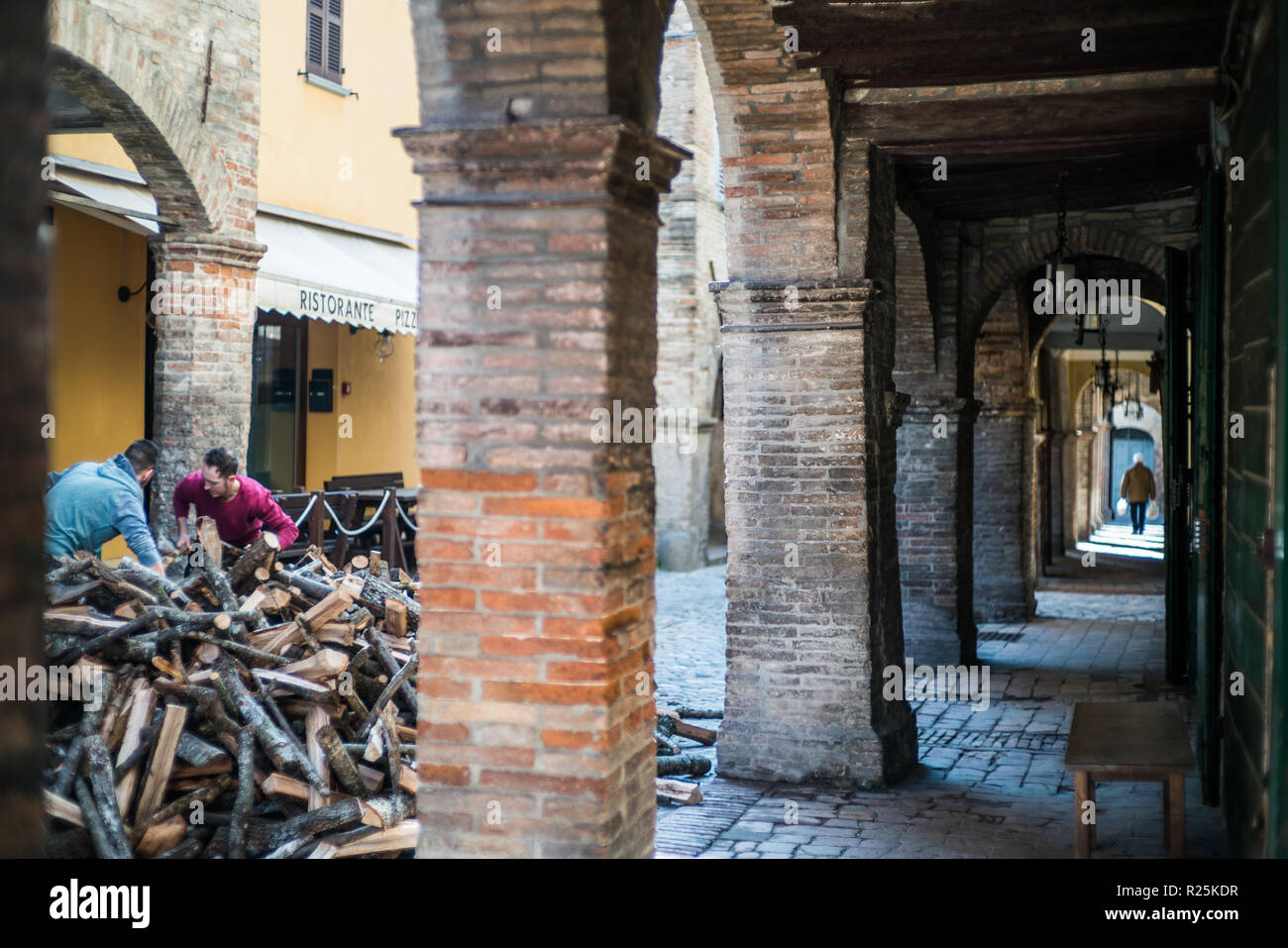 Local people in the street of Urbania, Italy, Europe Stock Photo - Alamy