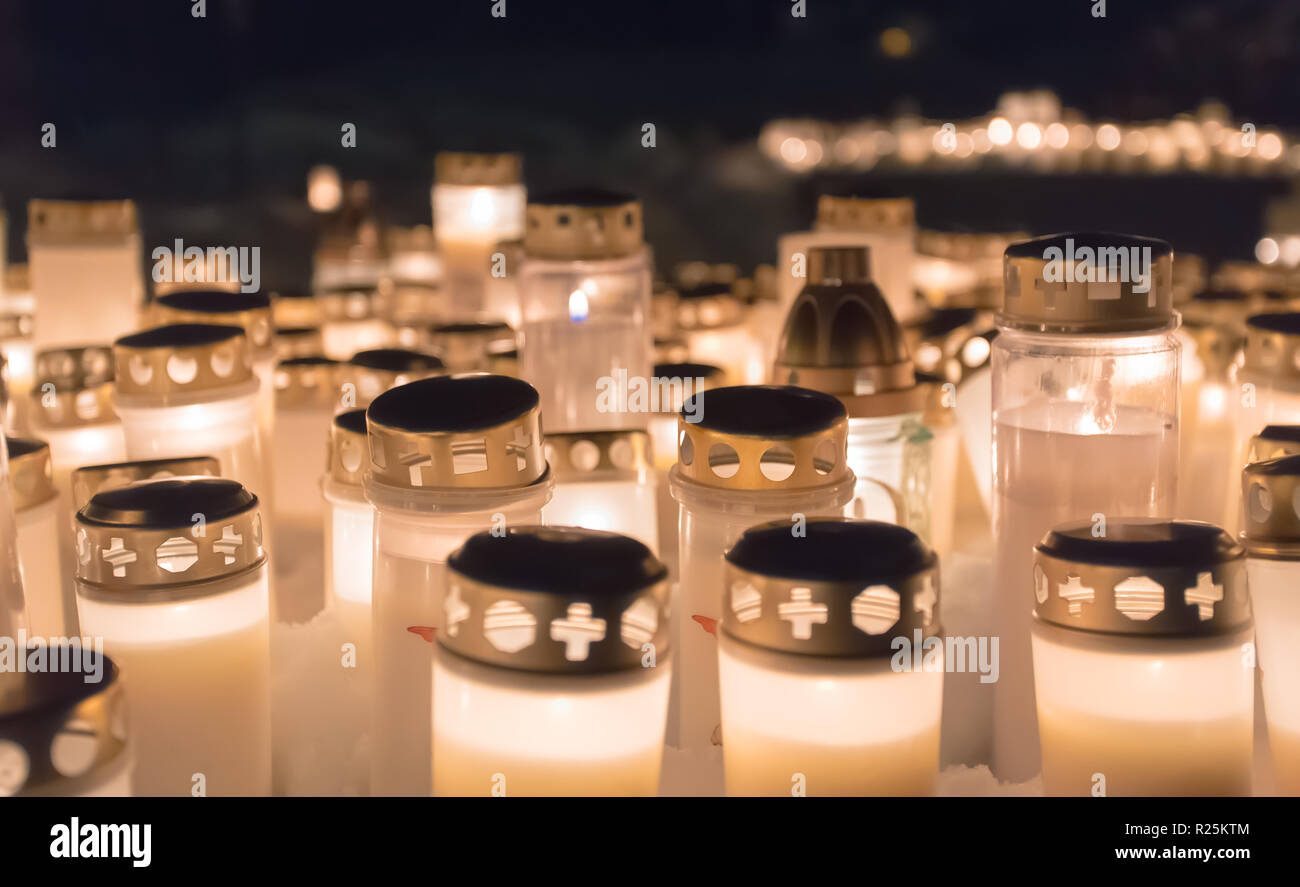 Photo of memorial candles Stock Photo - Alamy