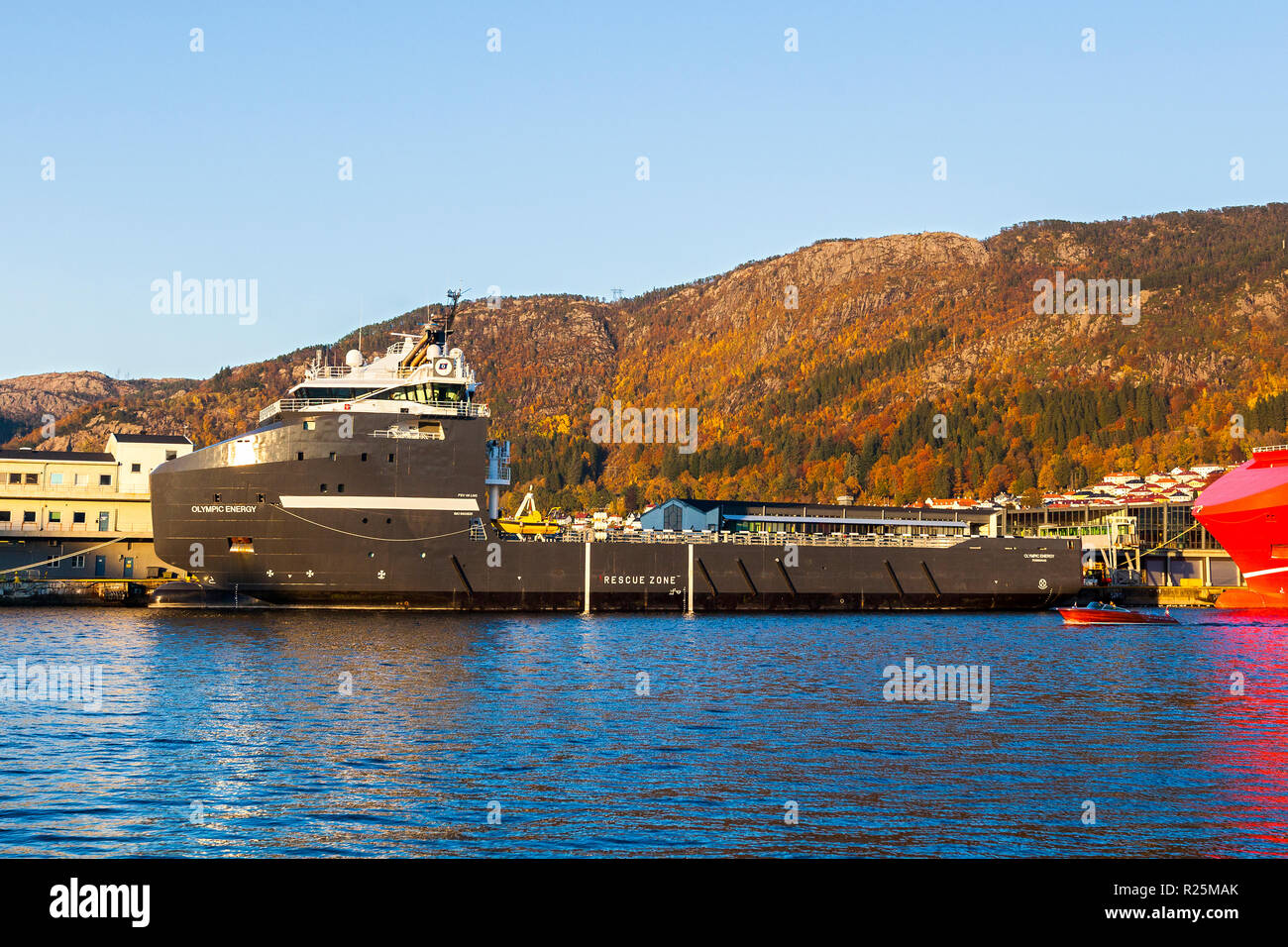 Offshore Multipurpose field supply vessel Olympic Energy in the port of ...