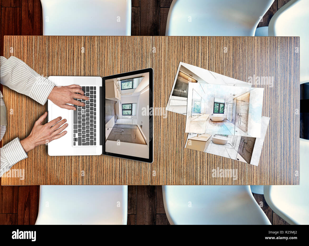 Aerial view to furniture house hi-res stock photography and images - Alamy