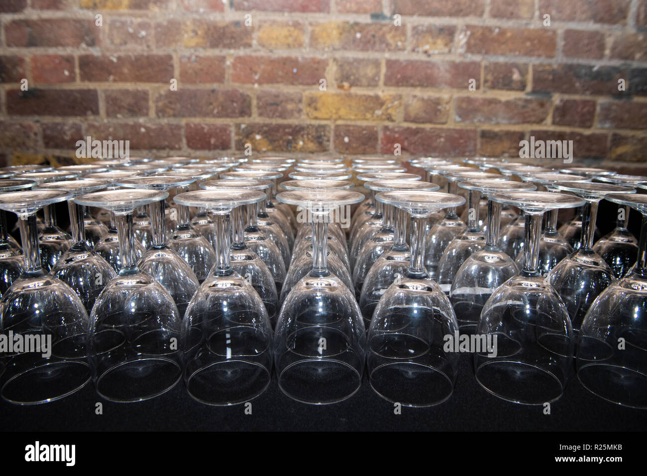 Empty glasses await the start of a party Stock Photo - Alamy