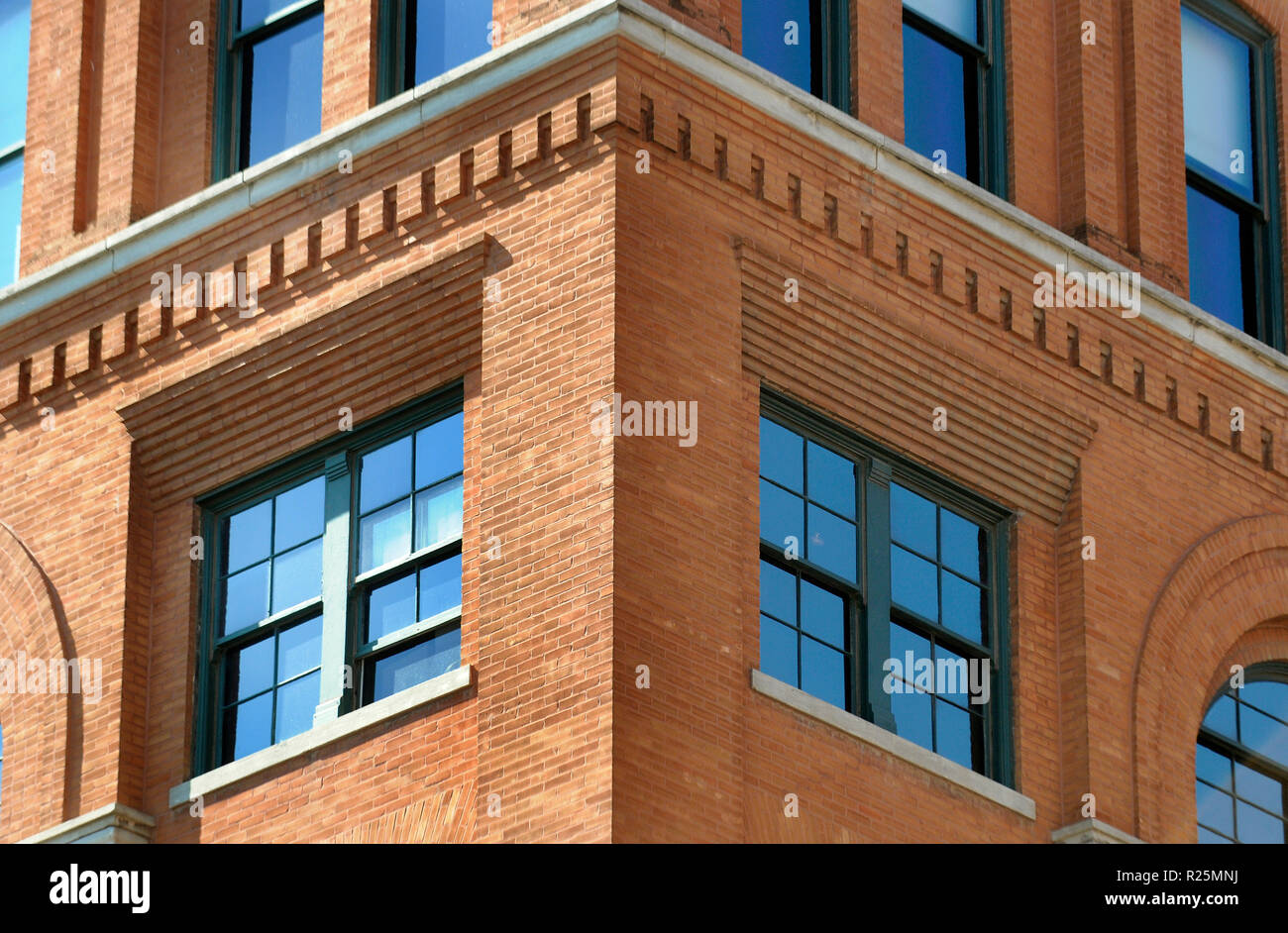 The exterior of the Texas Book Depository in Dealey Plaza in Dallas ...